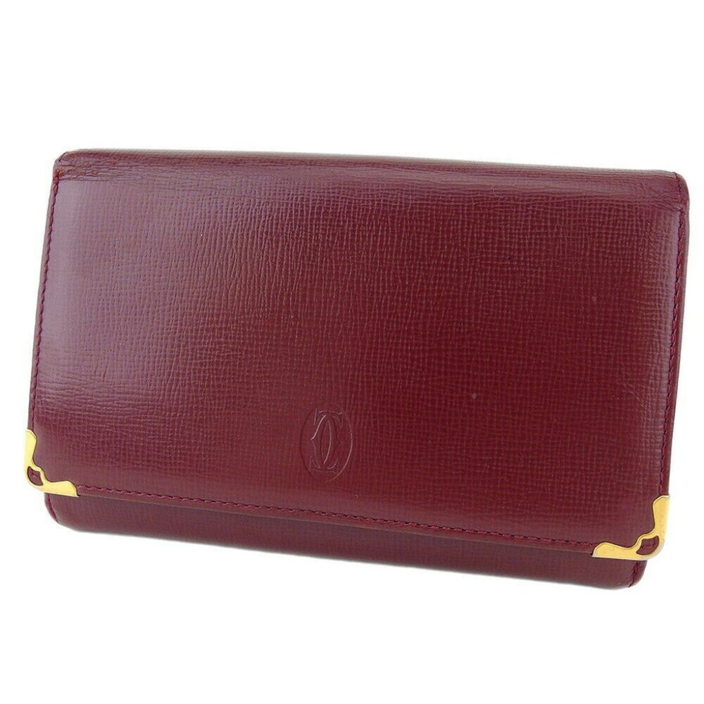 Cartier L-Shaped Zipper Purse Mast Line Bordeaux Leat… - Gem